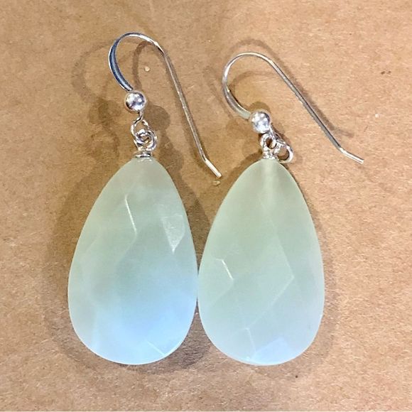 Jay King | Jewelry | Jay King Light Green Faceted Quartz Sterling Silver Drop Dangle Earrings ...